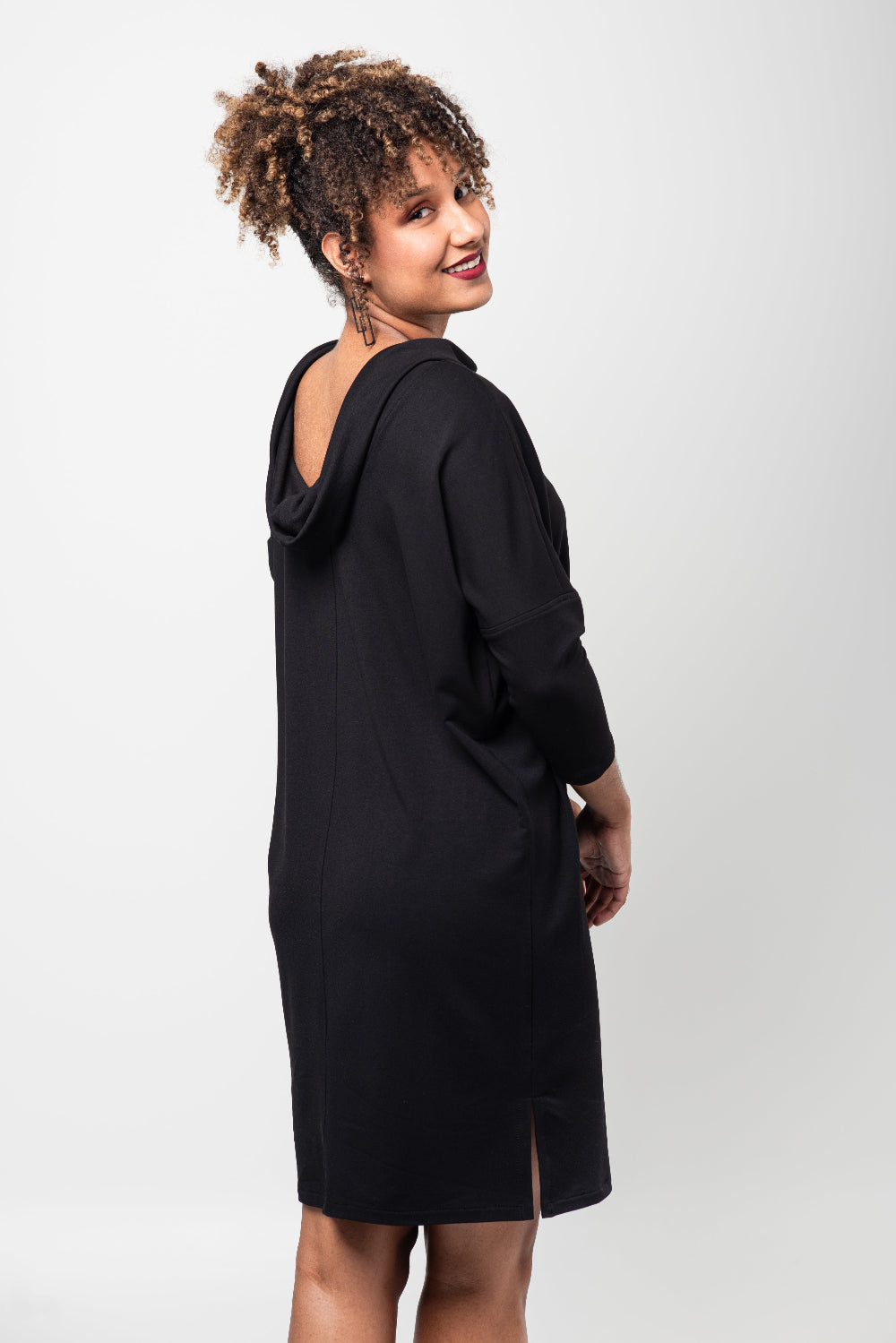Robe noire manches trois-quarts - Designer québécoise - Slow fashion ...